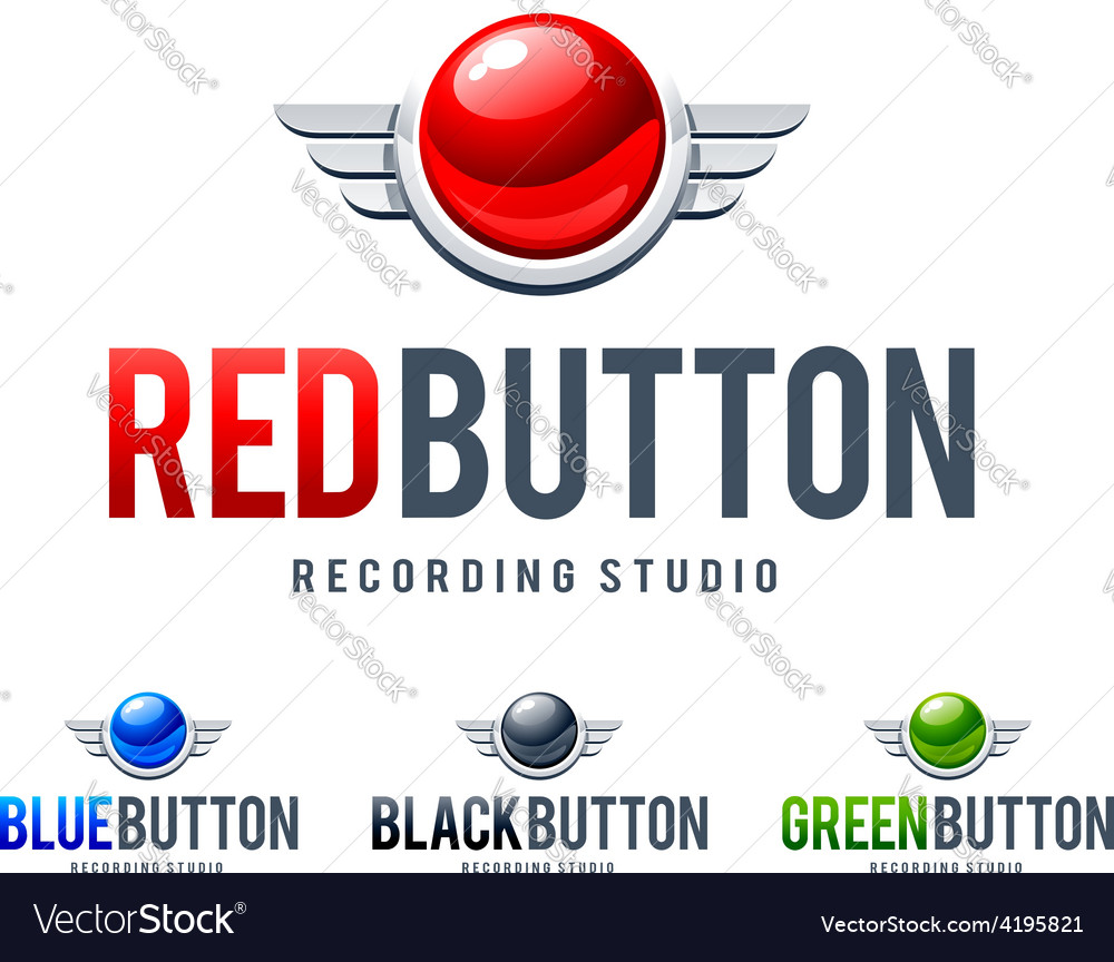 Red Button Logo Royalty Free Vector Image - VectorStock
