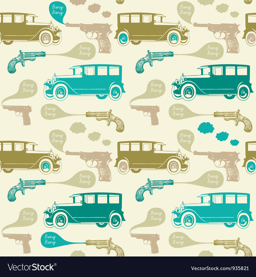 Retro mobster crime pattern Royalty Free Vector Image