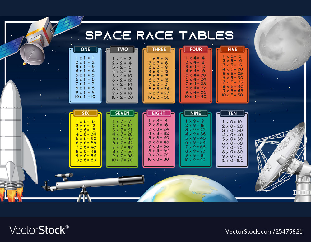 Space race table background Royalty Free Vector Image