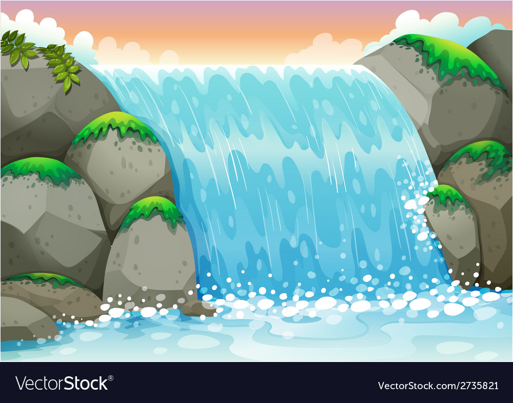 Waterfall Royalty Free Vector Image - VectorStock