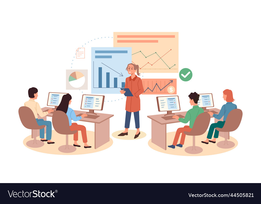 Work process concept Royalty Free Vector Image