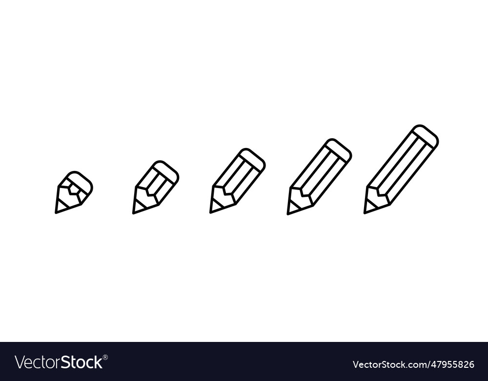 Big set of pencil line icons Royalty Free Vector Image