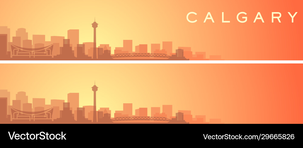 Calgary beautiful skyline scenery banner Vector Image