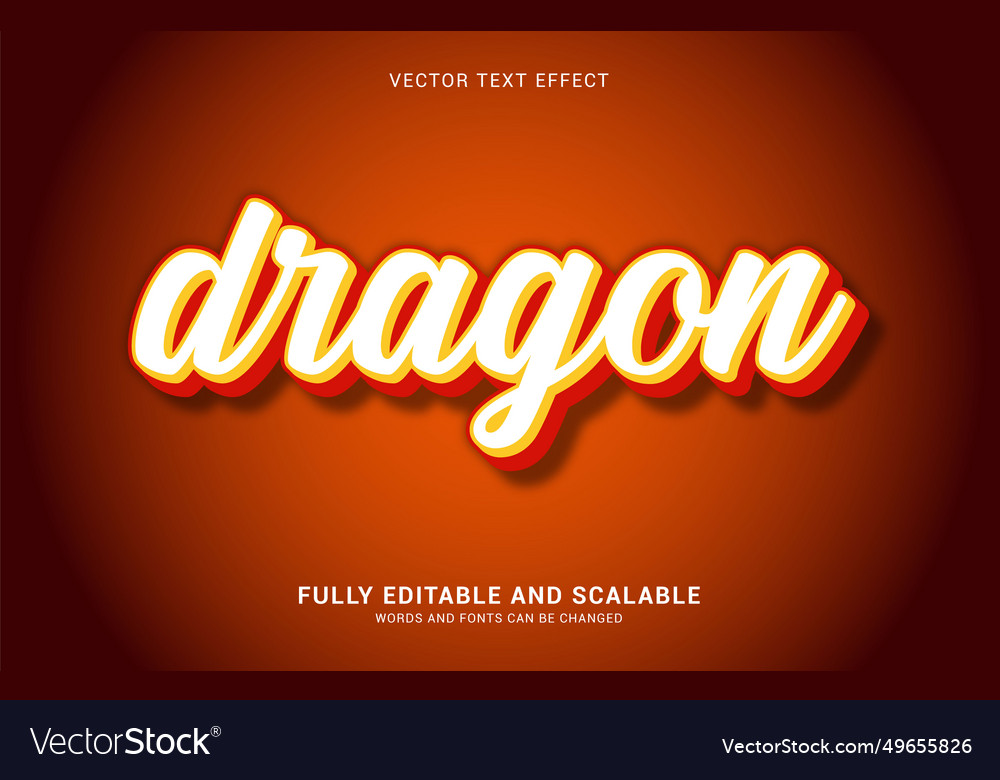 Editable text effect dragon style Royalty Free Vector Image