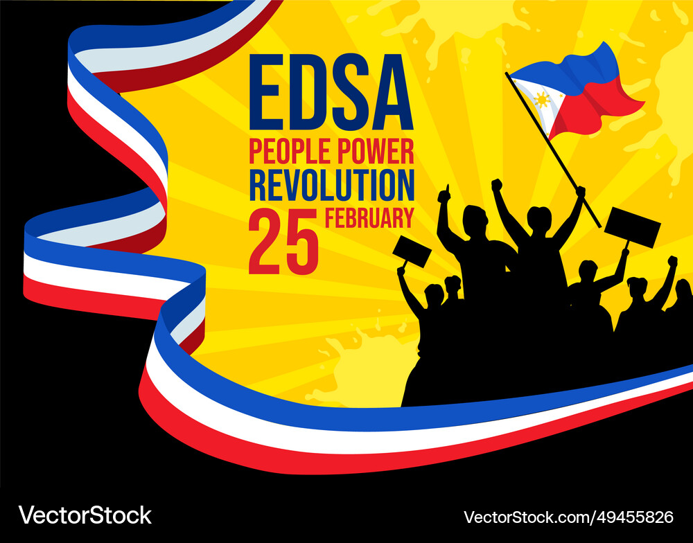 Edsa people power revolution anniversary Vector Image