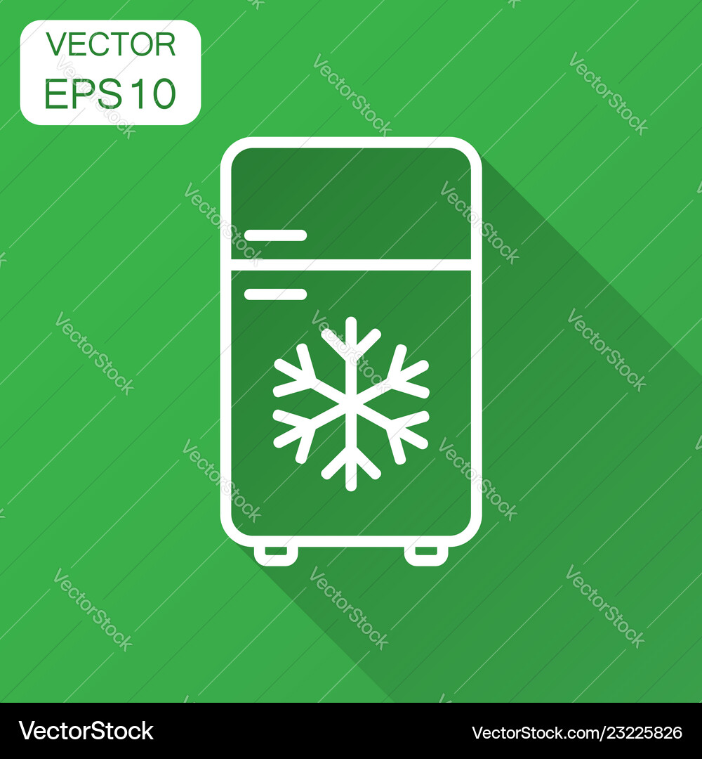 Fridge refrigerator icon in flat style freezer Vector Image