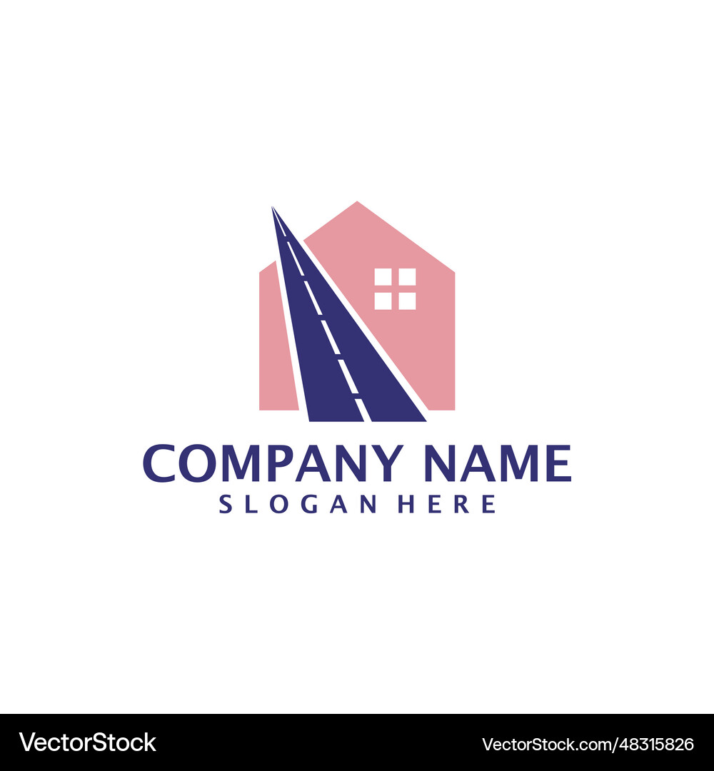 House road logo design home Royalty Free Vector Image