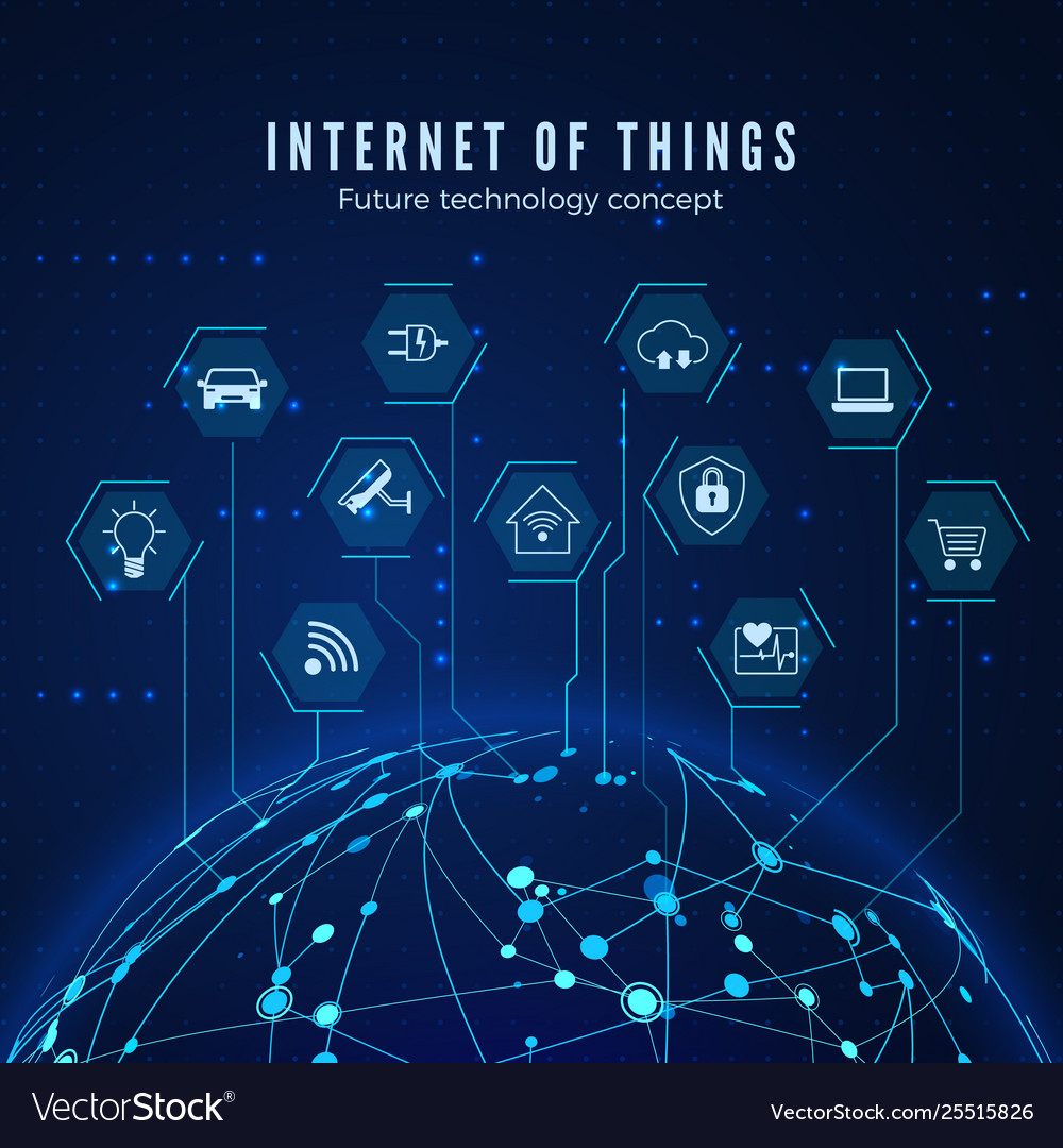Internet things iot concept global network Vector Image Internet things iot concept global network Vector Image