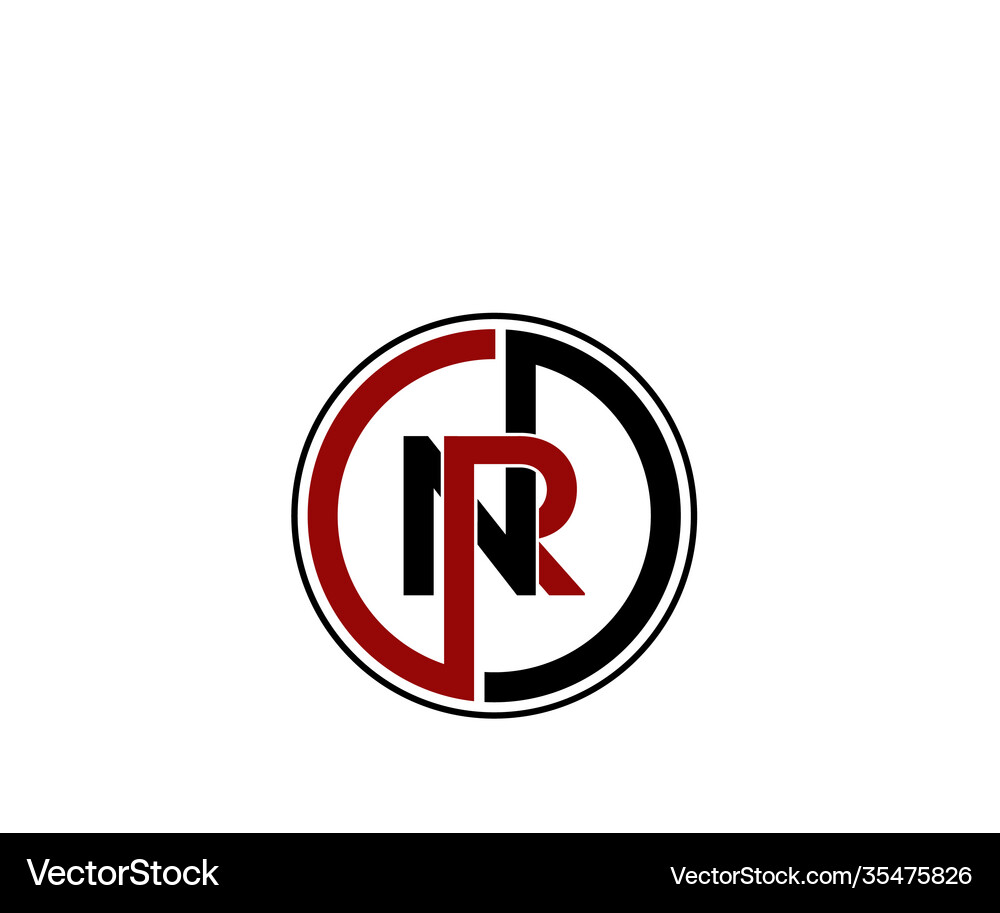 Letter n and r logo design template Royalty Free Vector