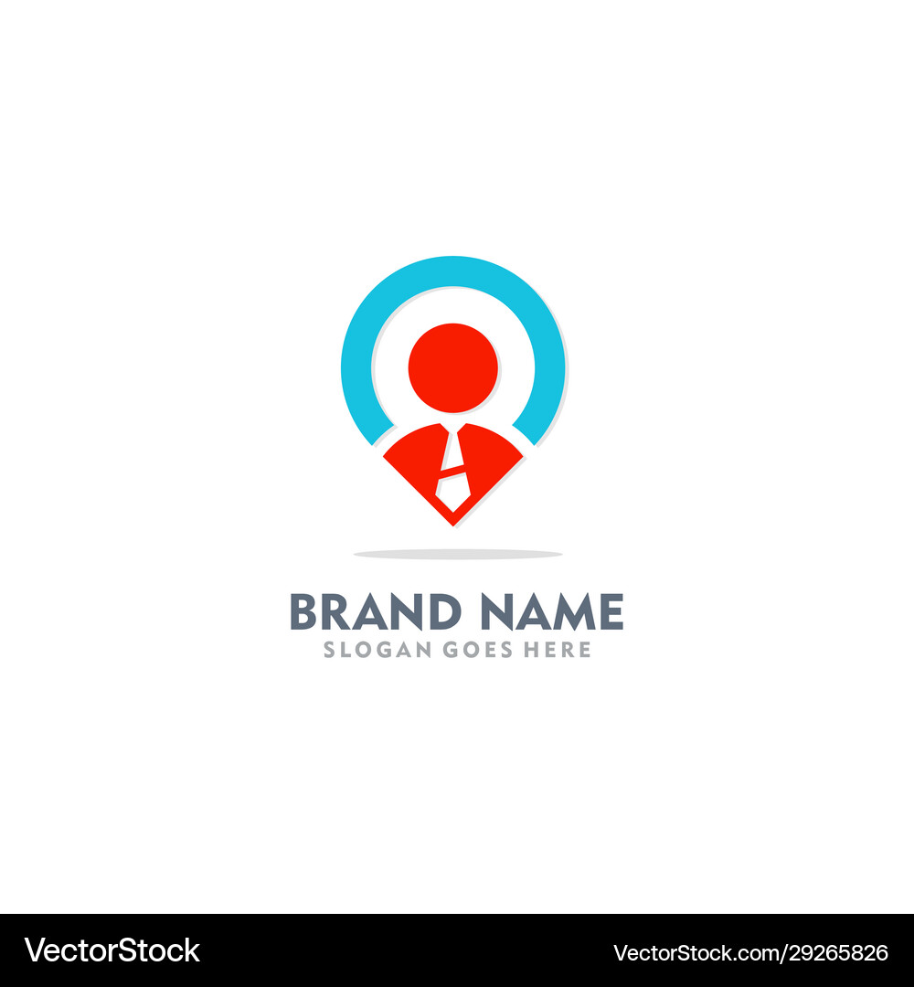 People leader pin logo Royalty Free Vector Image