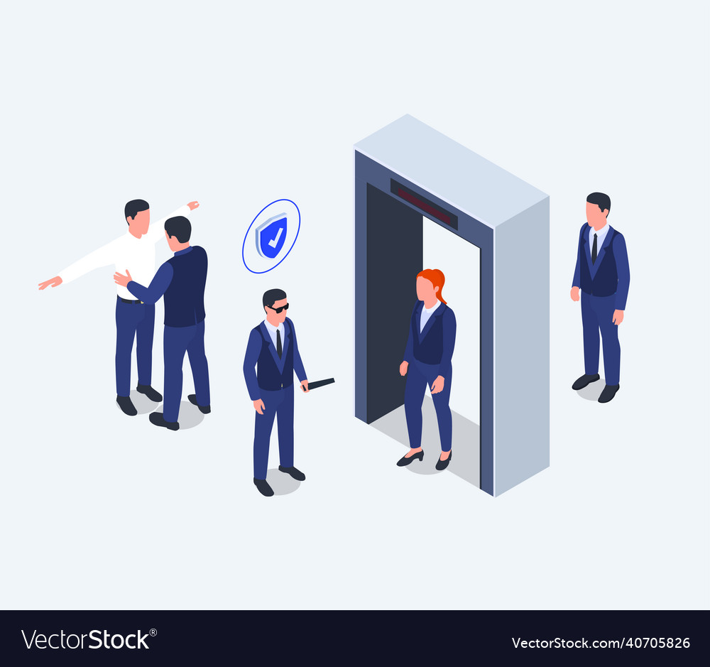 Security Service Isometric Composition Royalty Free Vector