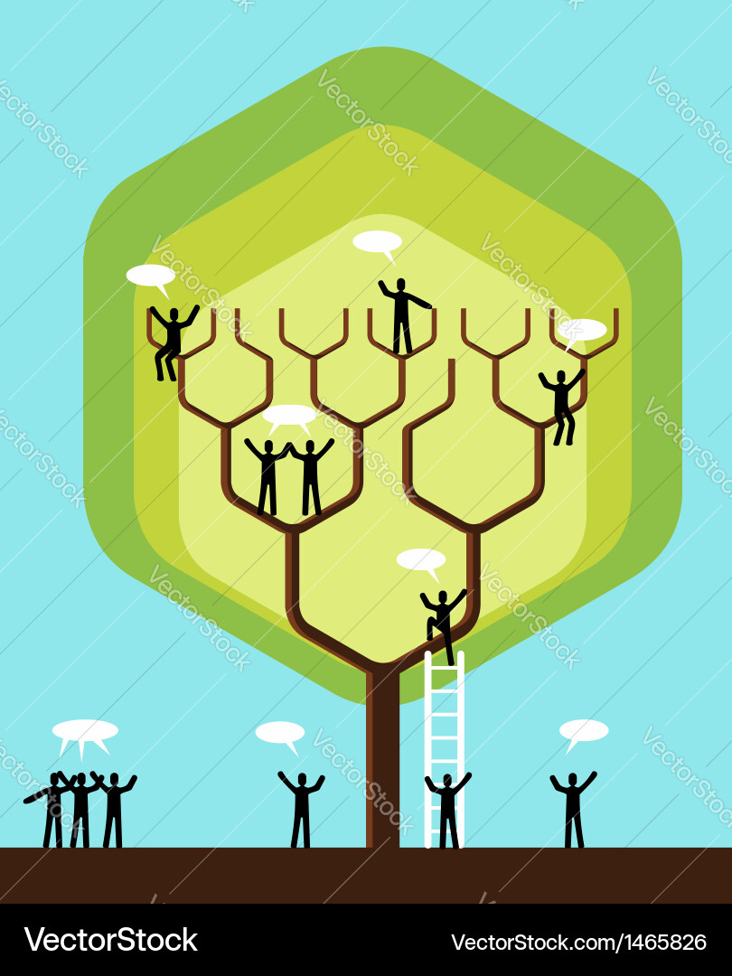 Social media networks business tree Royalty Free Vector