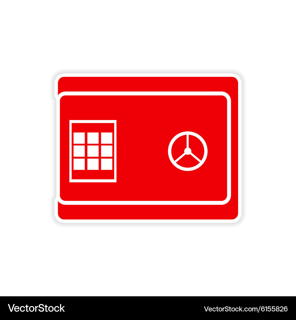 Stylish sticker on paper safe on white background Vector Image