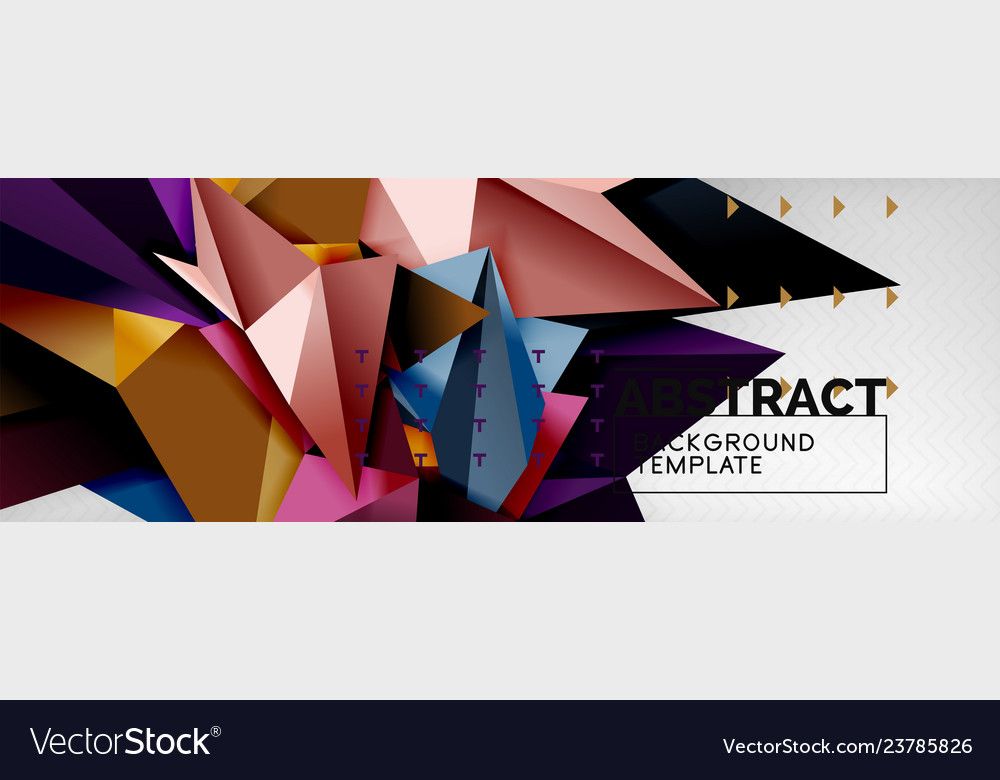 Triangles background techno template Royalty Free Vector