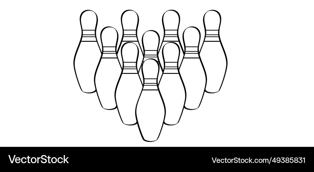 Bowling pin with stripes and ball kegling Vector Image