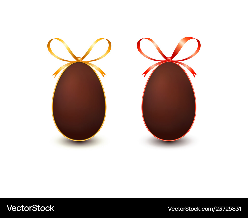 Collection dark chocolate easter eggs Royalty Free Vector
