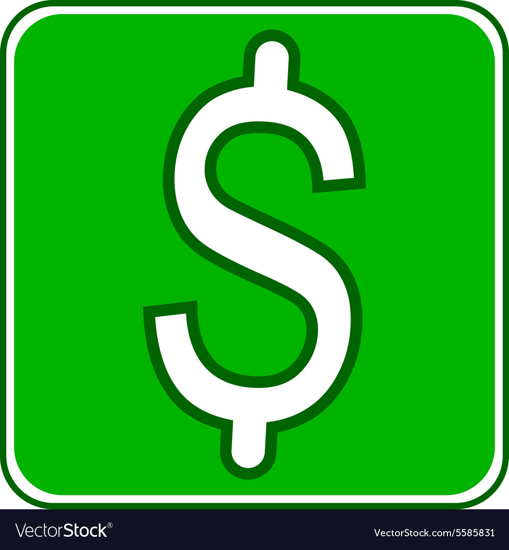 Dollar button Royalty Free Vector Image - VectorStock