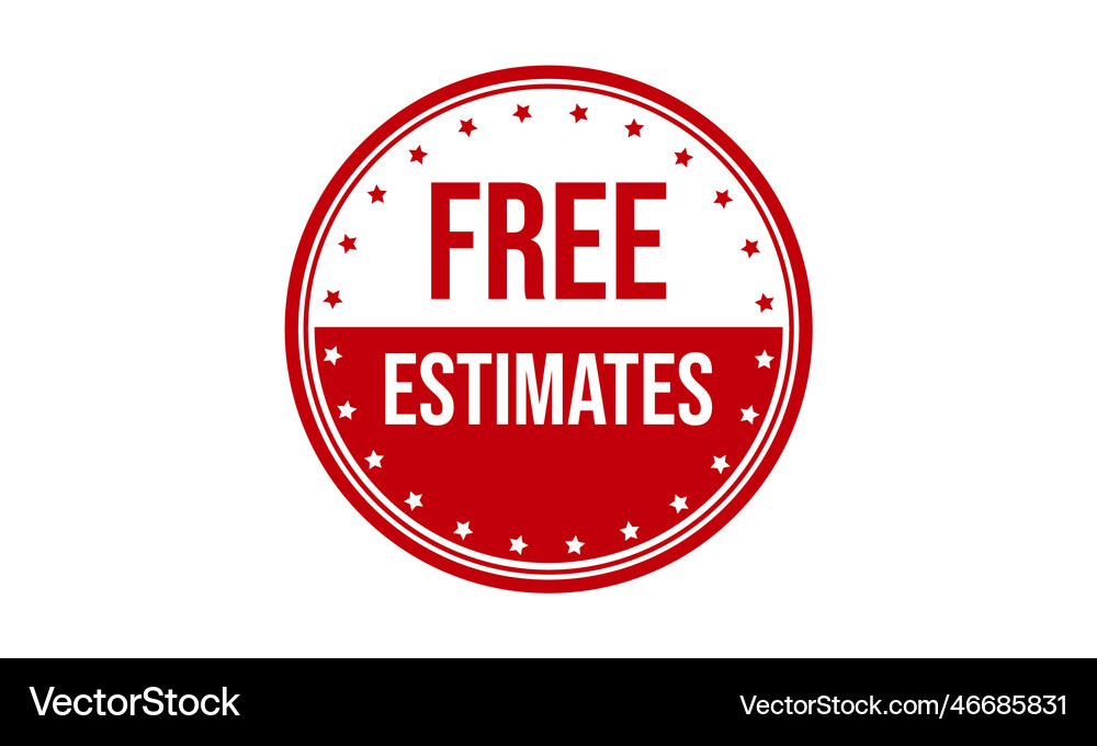 Free estimates rubber stamp seal Royalty Free Vector Image
