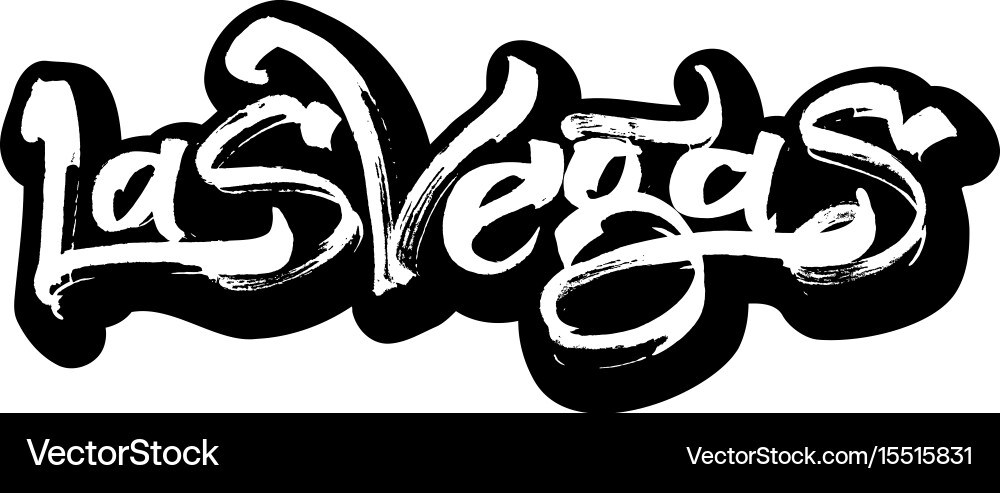 Las vegas sticker modern calligraphy hand Vector Image