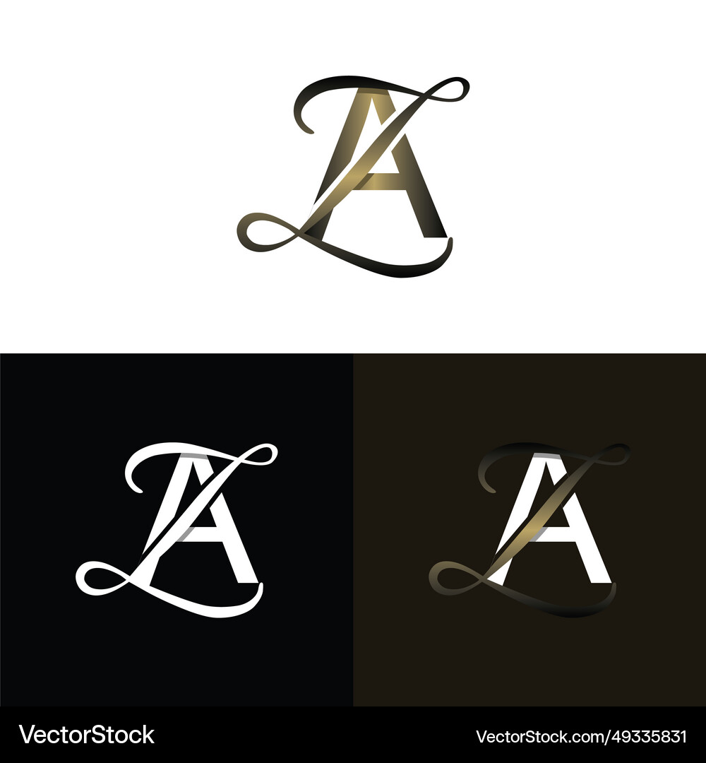 Letter az luxury modern monogram logo design Vector Image