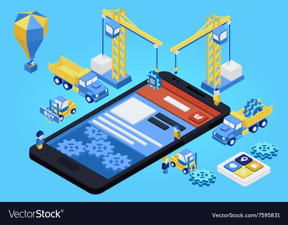 Mobile app development Royalty Free Vector Image