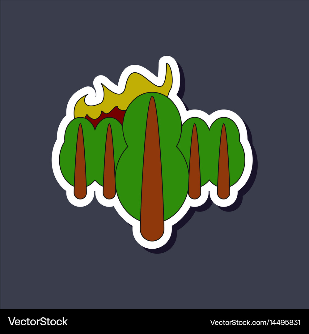 Paper sticker on stylish background fire Vector Image