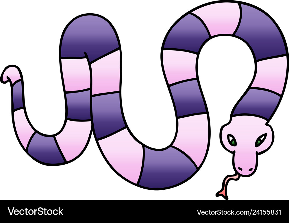 Quirky gradient shaded cartoon snake Royalty Free Vector