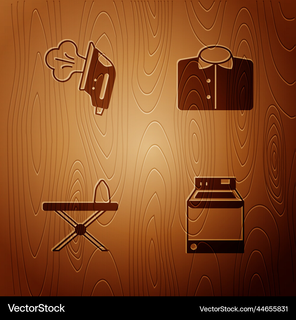 Set washer electric iron iron and ironing board Vector Image