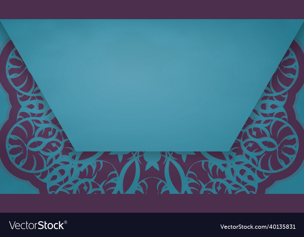 Turquoise color banner template with abstract Vector Image