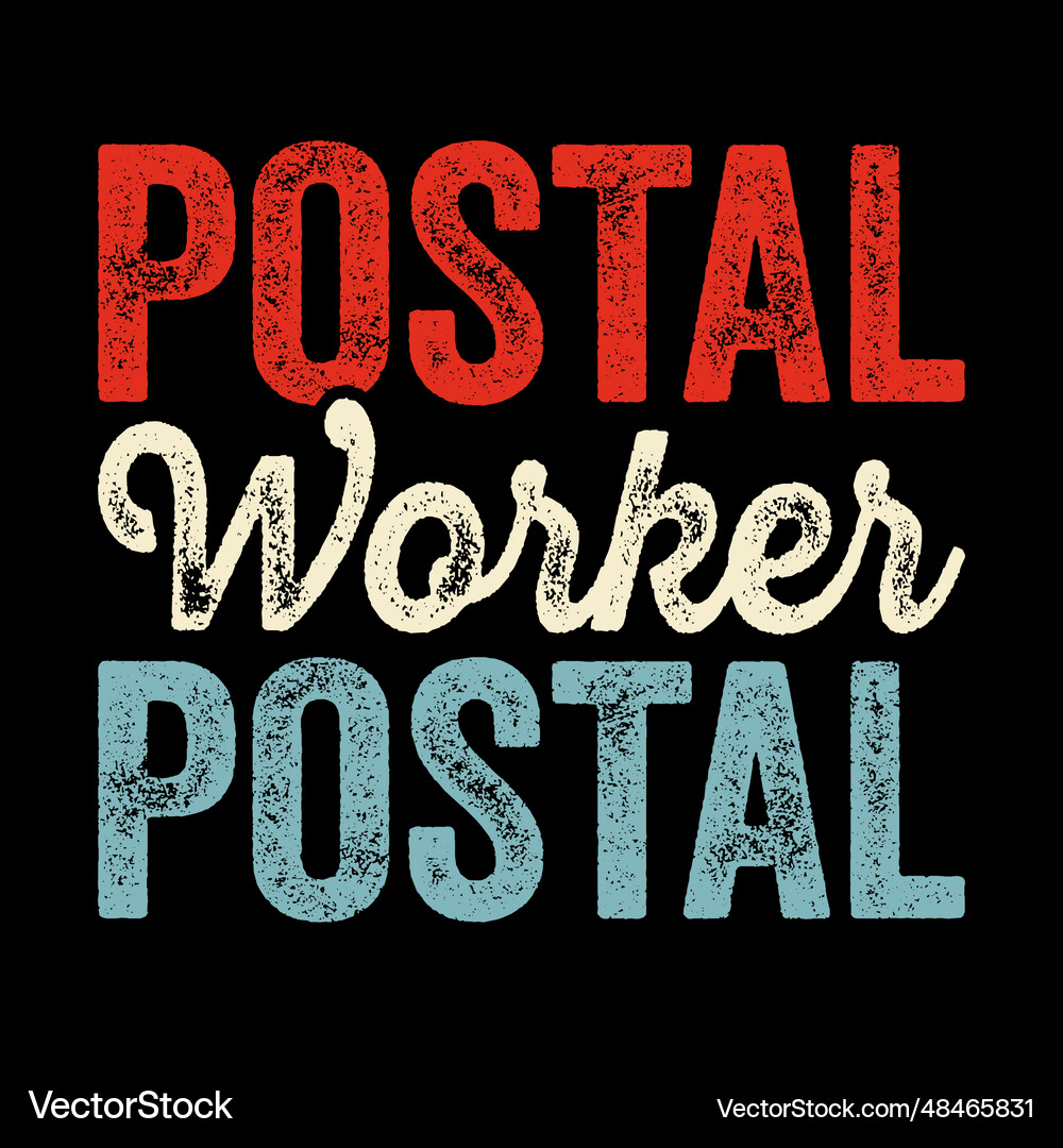 Vintage postal worker t-shirt design Royalty Free Vector