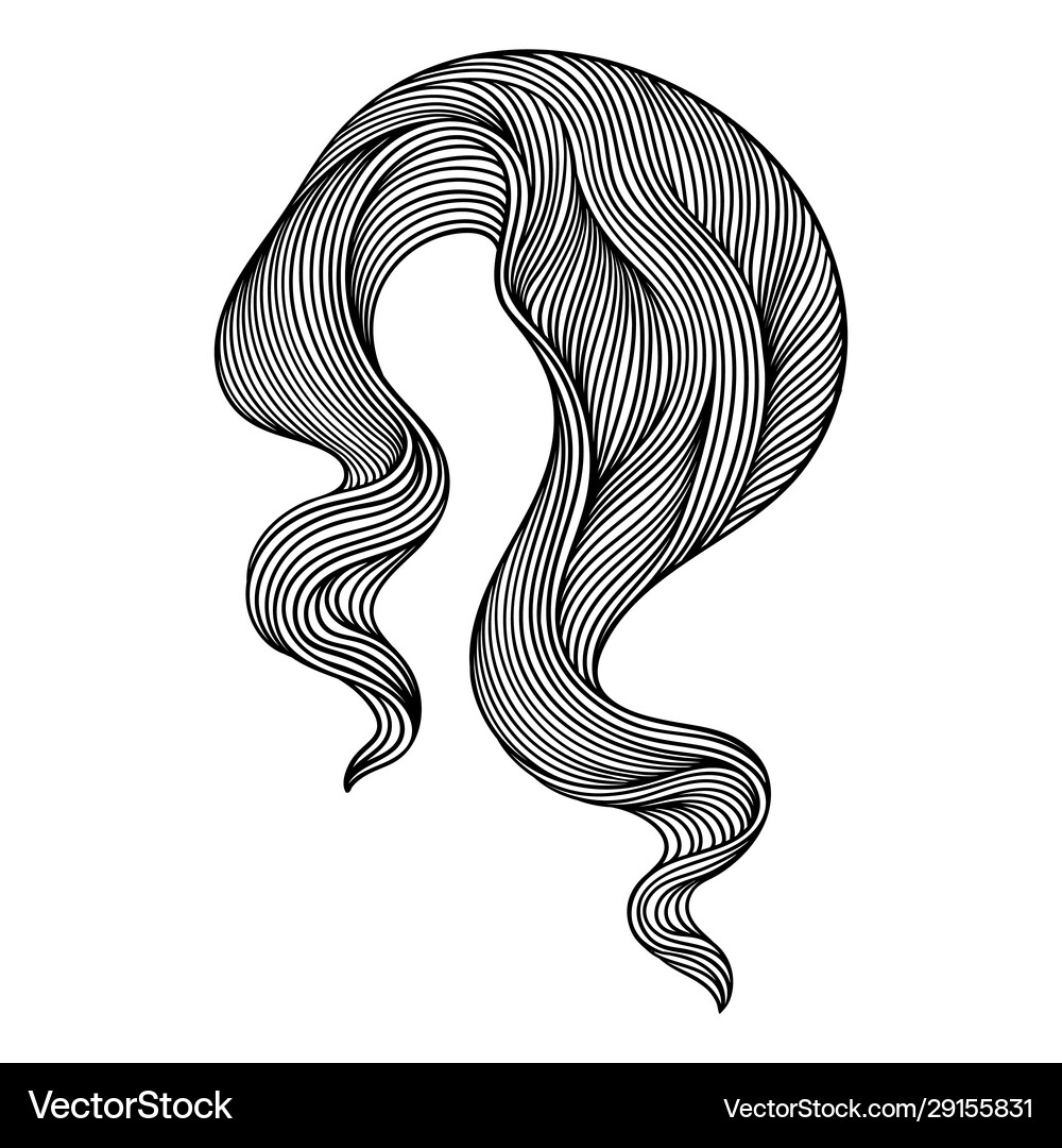 Wave line curl monochrome stripes black and white Vector Image