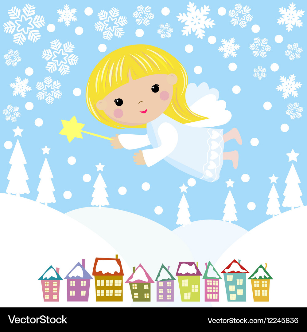 Adorable Christmas Angel Royalty Free Vector Image