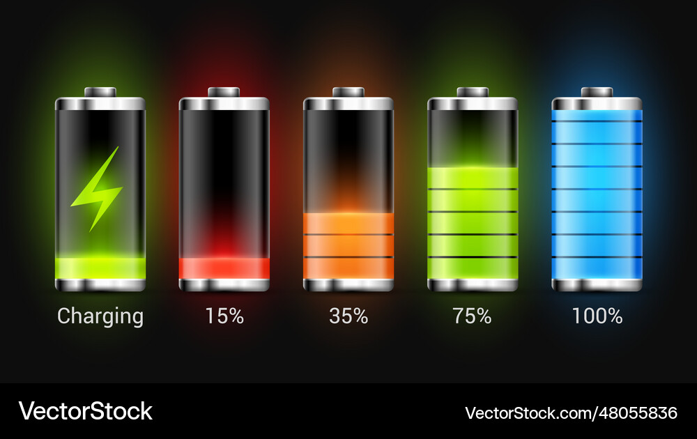 Battery charge design full charge energy for Vector Image