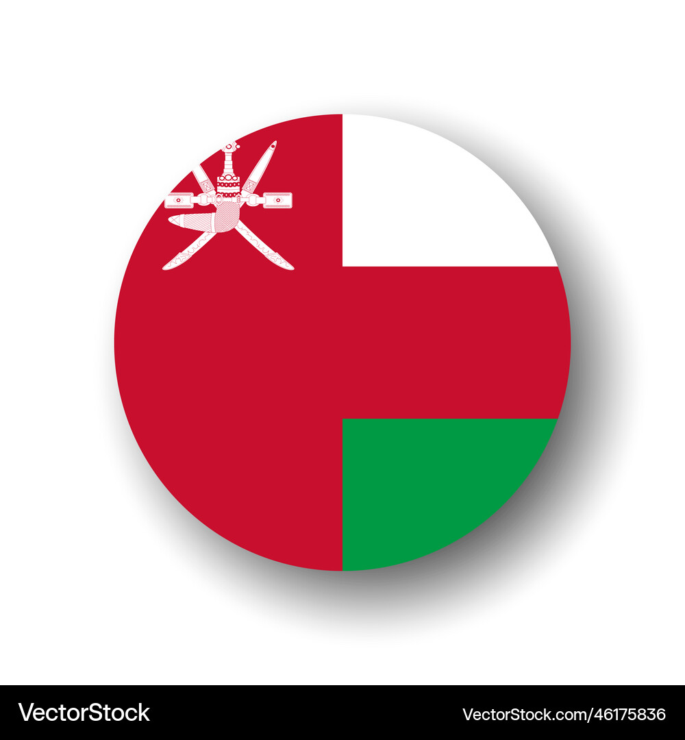 Circle flag of oman Royalty Free Vector Image - VectorStock