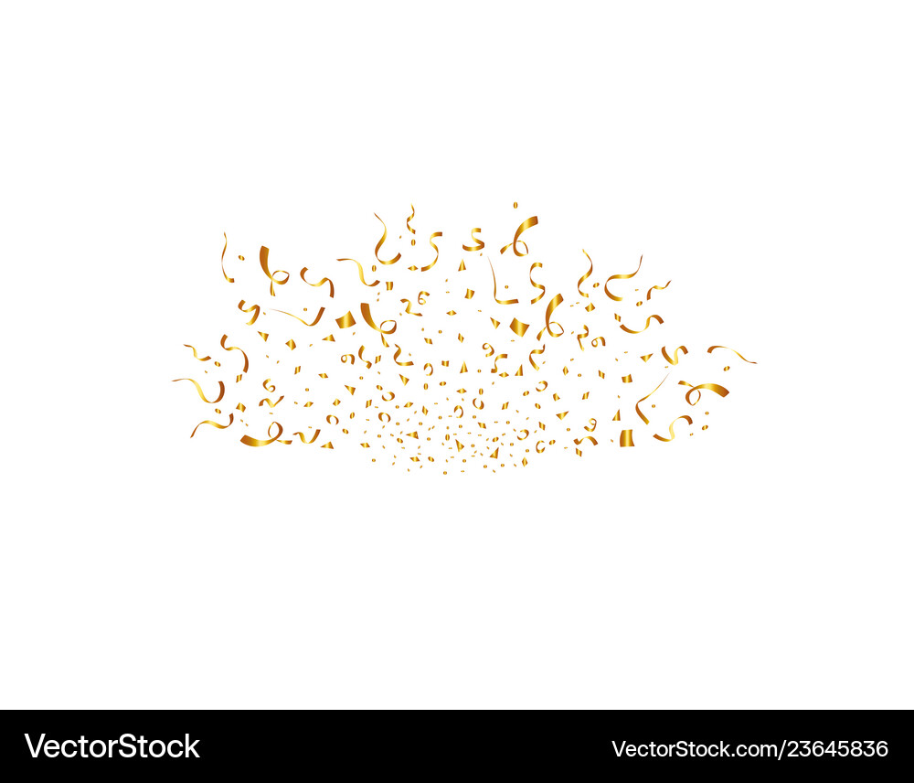 Confetti isolated on white background golden Vector Image