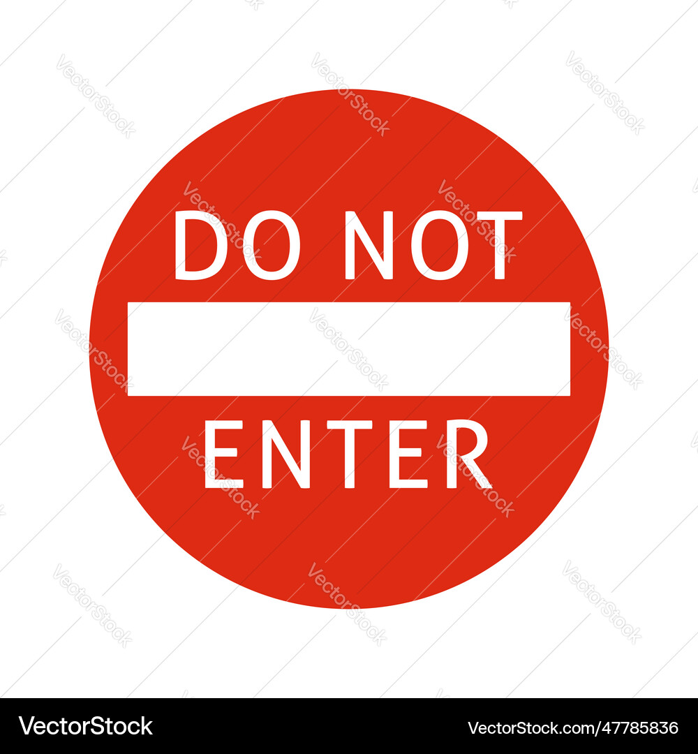 Do not enter road traffic sign isolated Royalty Free Vector