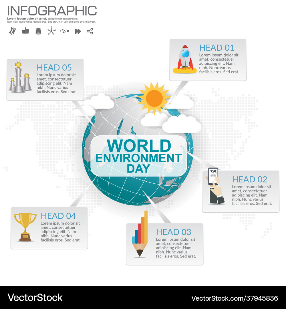 Earth globe with infographic can be use as flyer Vector Image