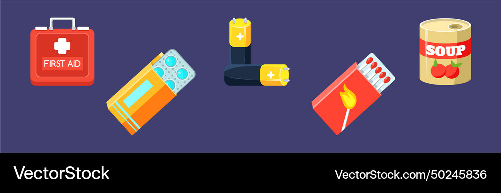 Outing object and equipment for camping travel Vector Image