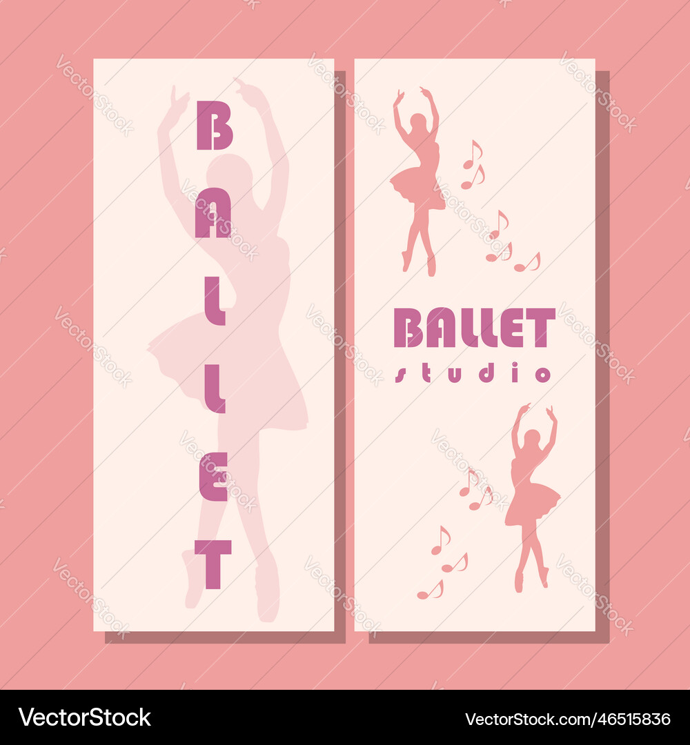 Theatre ticket design ballet school flyer Vector Image