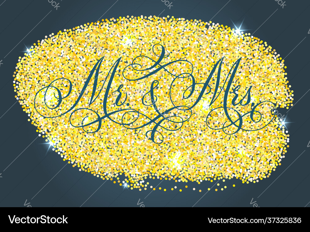 Wedding modern golden glitter calligraphy Vector Image