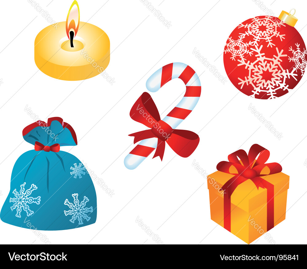 Christmas icons and symbols Royalty Free Vector Image