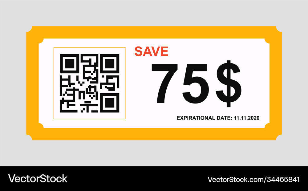 Discount coupon flyer sticker or banner Royalty Free Vector