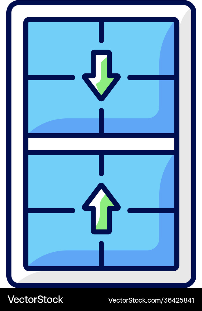 Double-hung windows rgb color icon Royalty Free Vector Image
