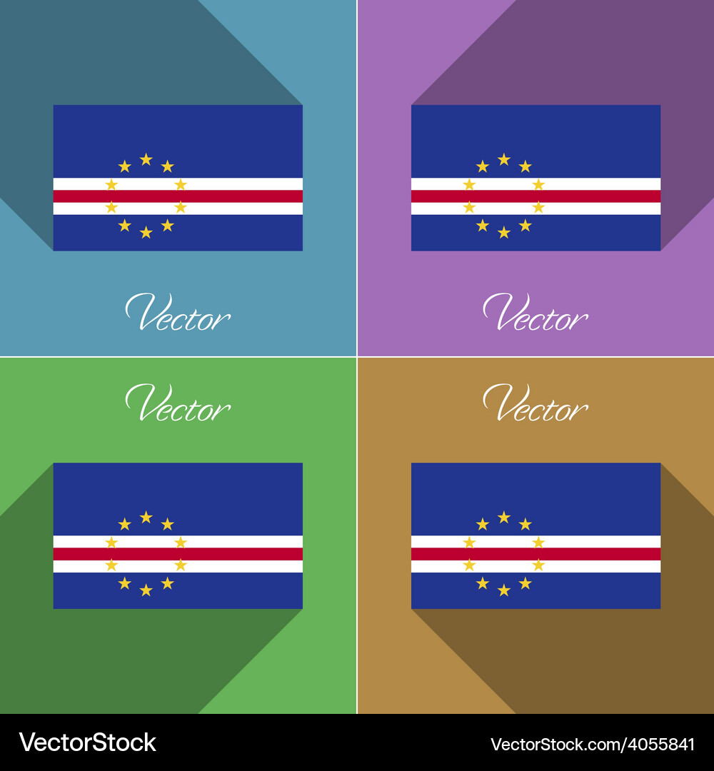 Flags cape verde set of colors flat design Vector Image