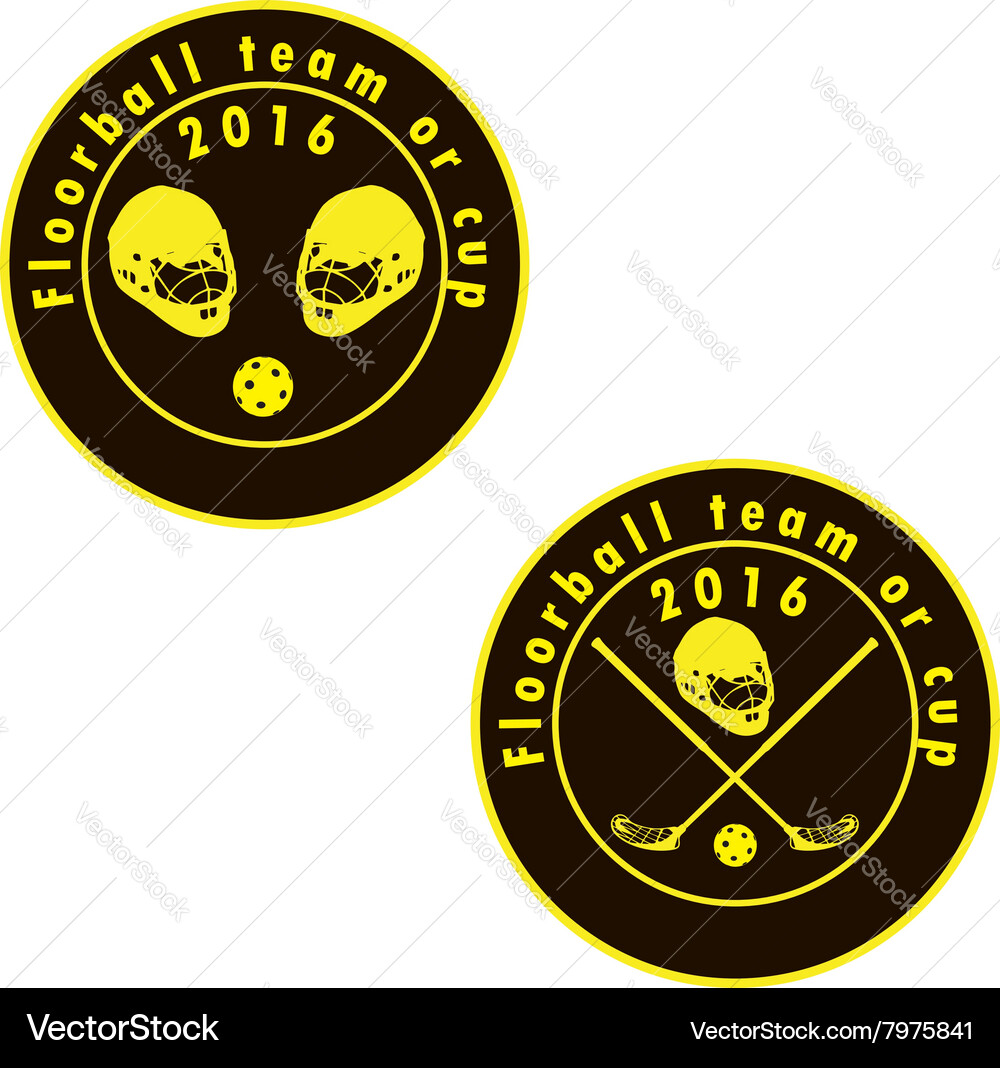 Floorball logo for the team and cup Royalty Free Vector