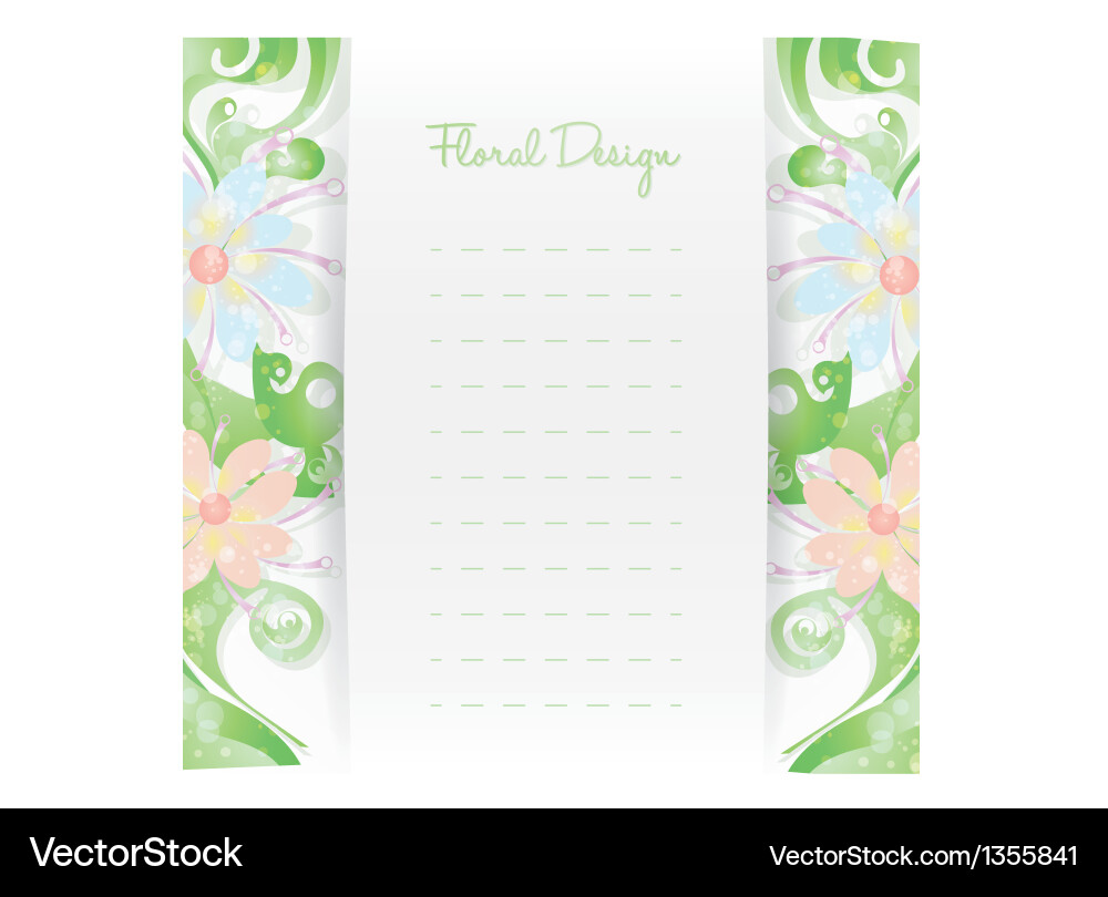 Floral card invitation template flower design Vector Image
