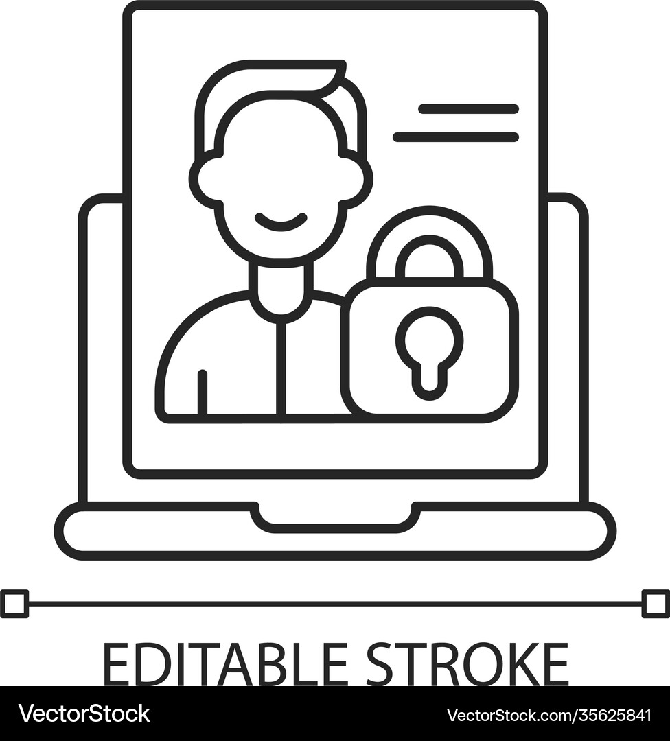 Make account private linear icon Royalty Free Vector Image