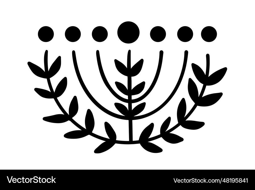 Menorah hanukkah shape logo icon art Royalty Free Vector
