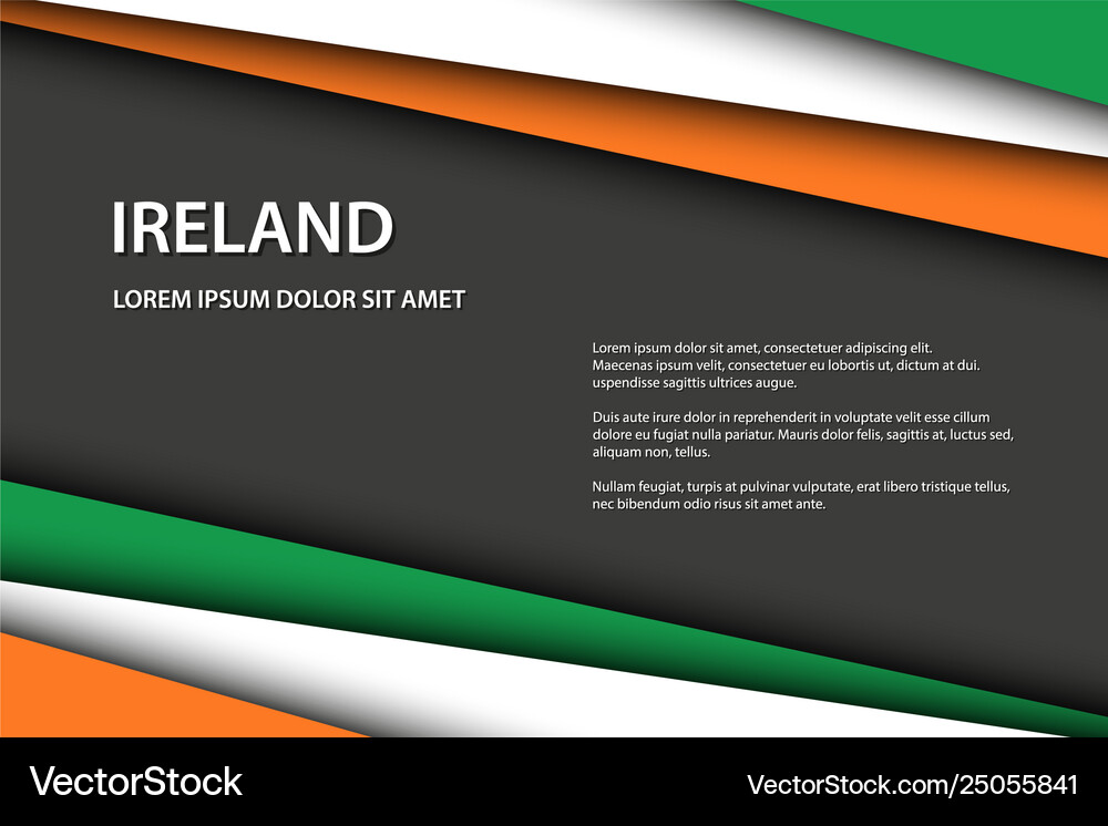 Modern background with irish colors and grey free Vector Image