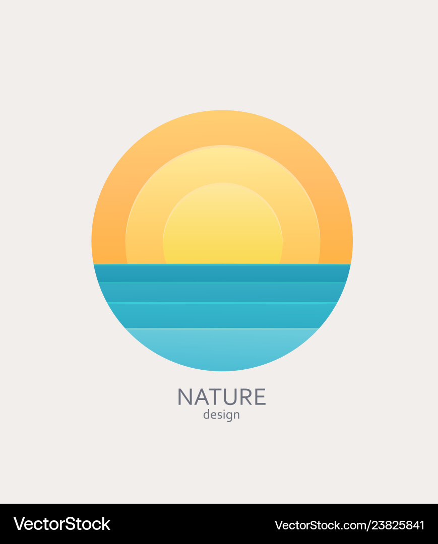 Nature logo emblem or sticker Royalty Free Vector Image